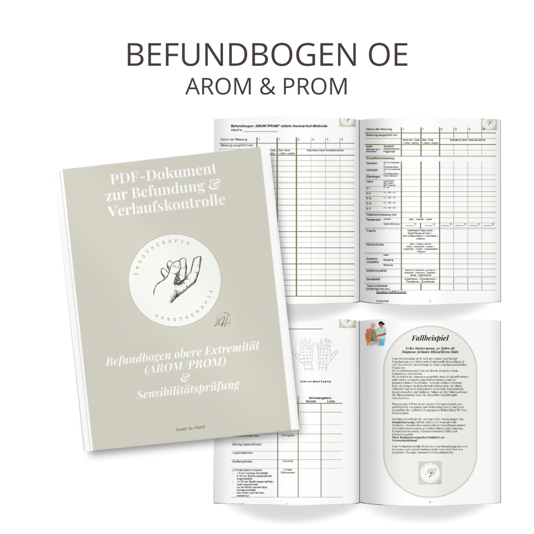 Befundbogen obere Extremität (AROM/PROM) – Therapiemarktplatz